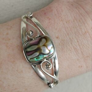 Artisan | Jewelry | Abalone Shell In 925 Solid Sterling Silver Cuff ...